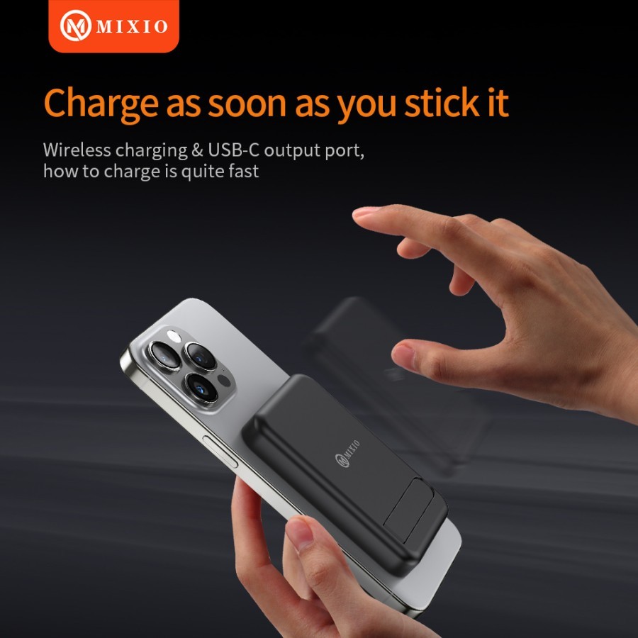 Jual MIXIO MP-05 WIRELESS POWER BANK 5000MAH MAGNETIC MAGSAFE 20W FAST ...