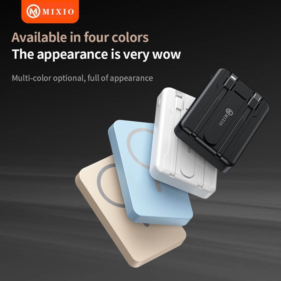 Jual MIXIO MP-06 WIRELESS POWER BANK 10000MAH MAGNETIC MAGSAFE 20W FAST ...