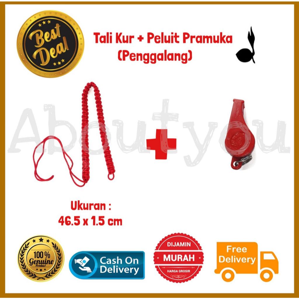 Jual Set TaliKur Pramuka Penggalang Tali Merah Tanggung Peluit Tali Kur ...