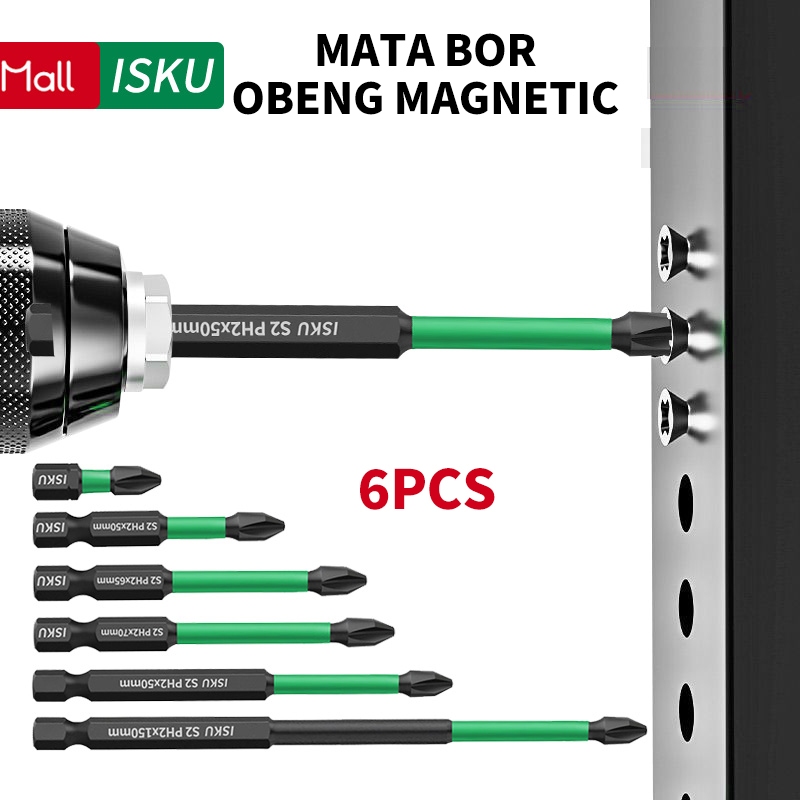 Jual ISKU Mata Bor Obeng Set Magnetic 6pcs/Screwdriver Set 6pcs Mata ...