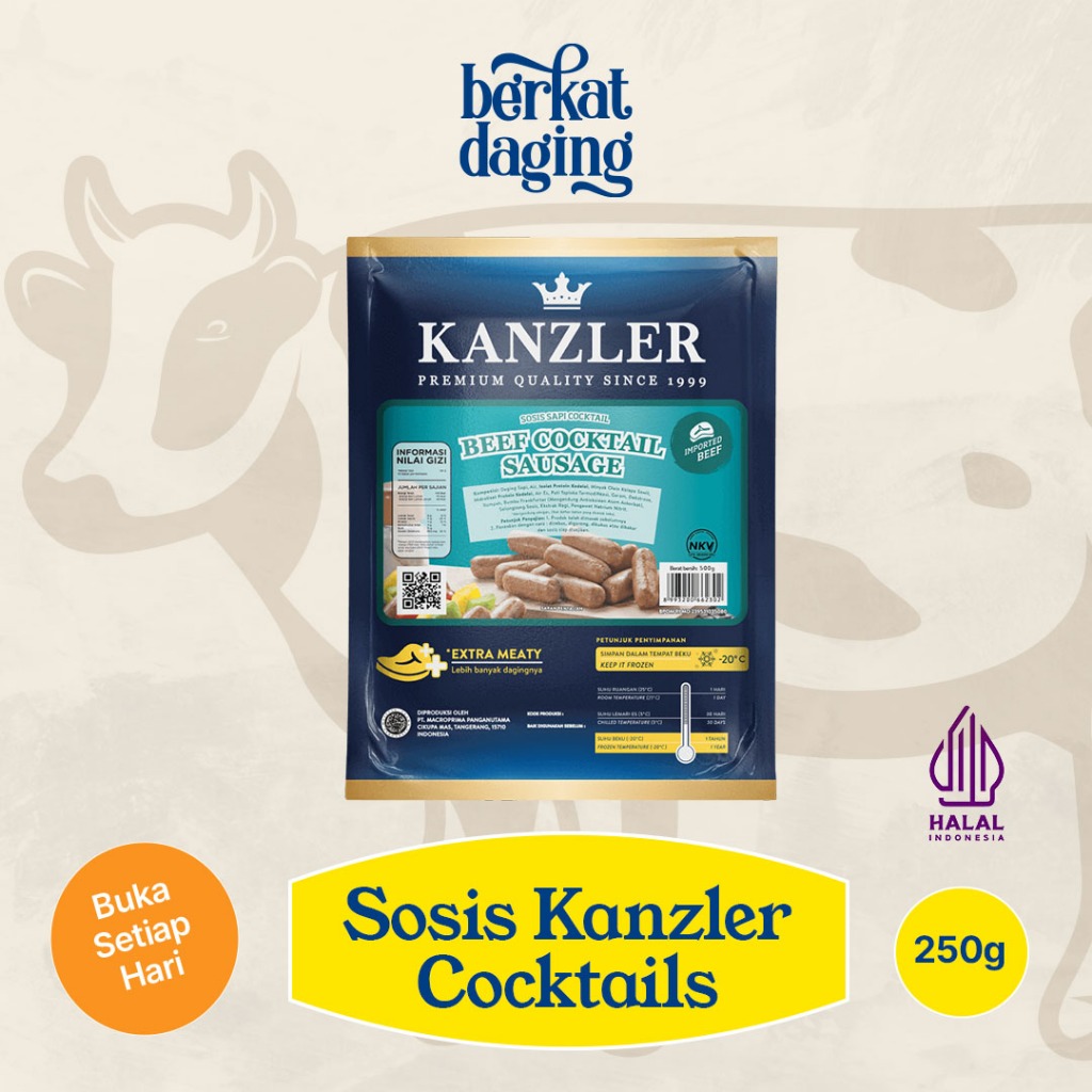 Jual KANZLER Sosis Cocktails Mini Kecil 250gr - Frankurter Cheese Beef ...