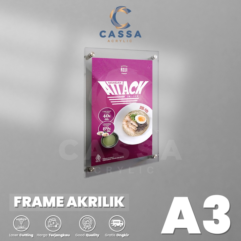 Jual Frame Dinding Akrilik A3 / Frame Akrilik Dinding Frame Display Poster Acrylic | Shopee ...