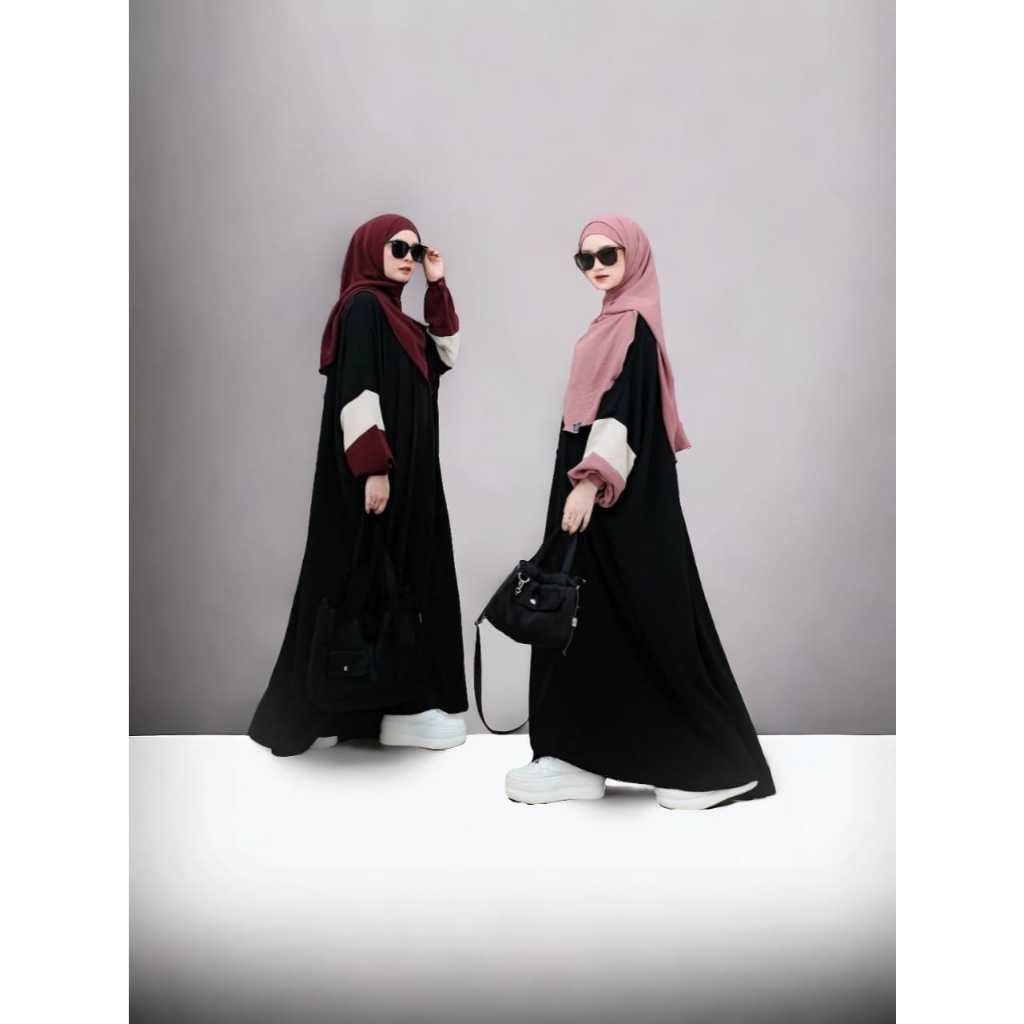 Jual Haura Set Hijab - Abaya Haura dress tangan pelangi (free hijab ...