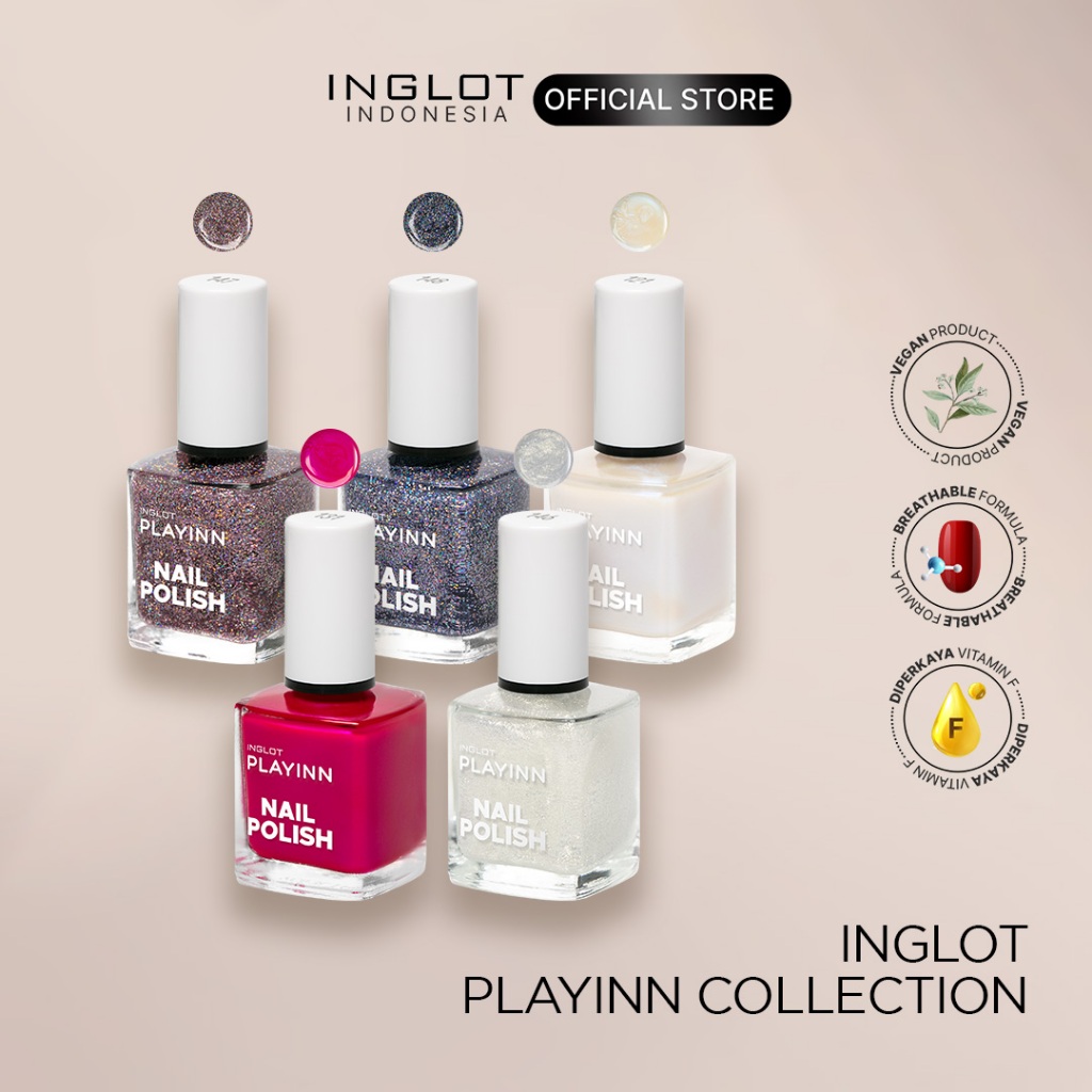 Jual INGLOT PLAYINN Nail Polish Collection - Kutek Glitter, Shimmer ...