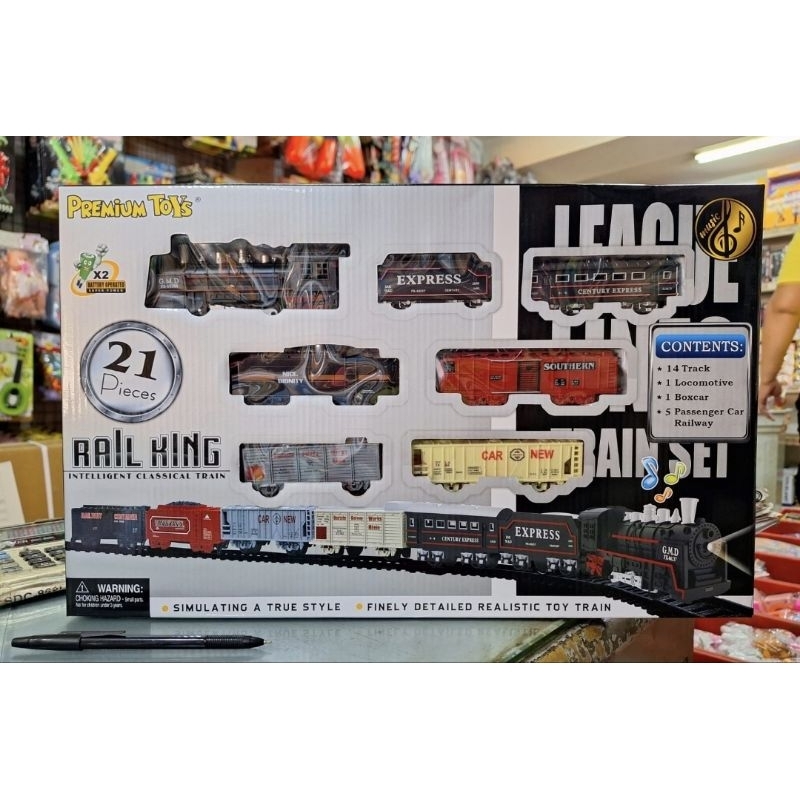 Jual mainan kereta api rail king rel panjang 2,5 meter 9 gerbong track ...