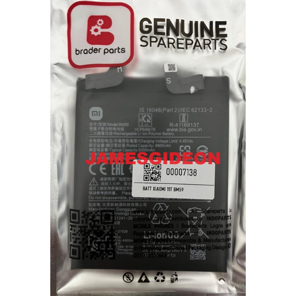 Jual BATERAI BATTERY XIAOMI MI 11T MI 11T PRO BM59 | Shopee Indonesia