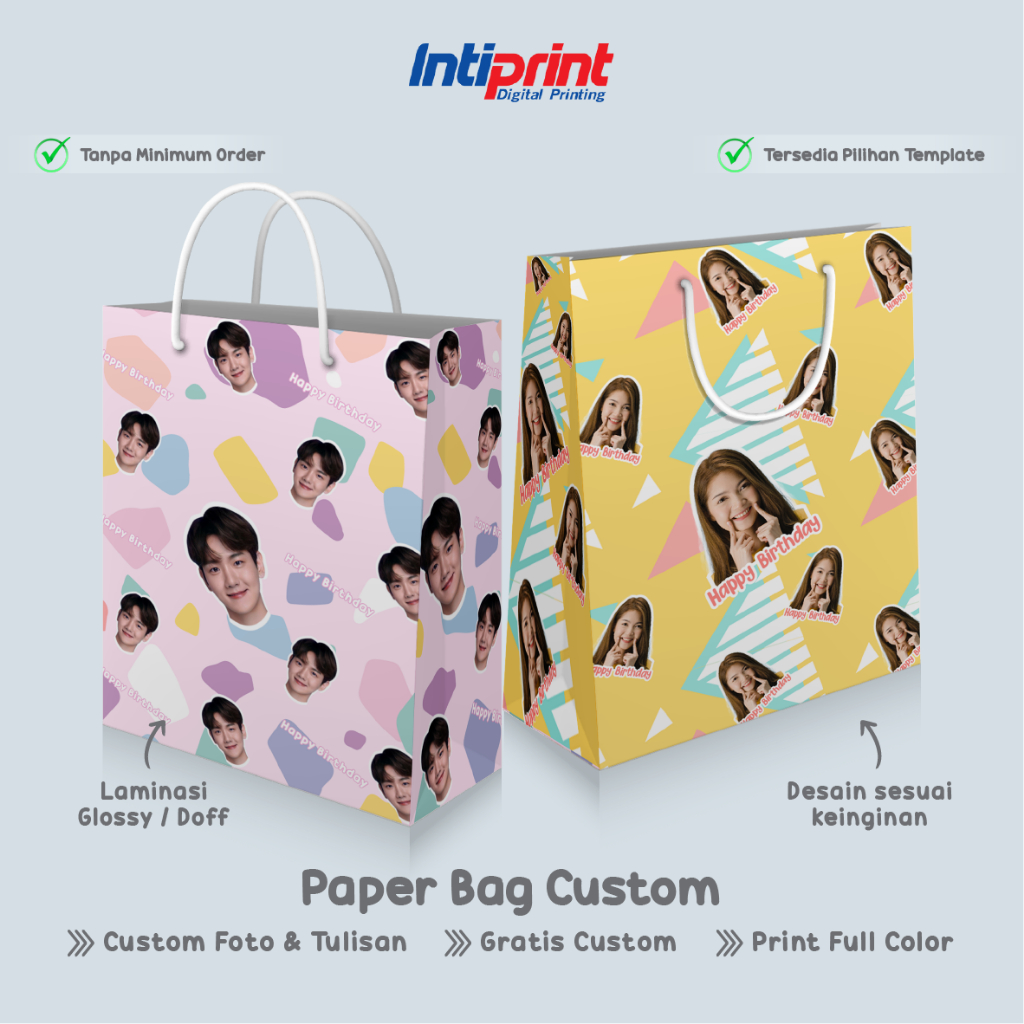 Jual Paper Bag Custom Desain Wajah / Paper Bag Foto Teks Custom ...