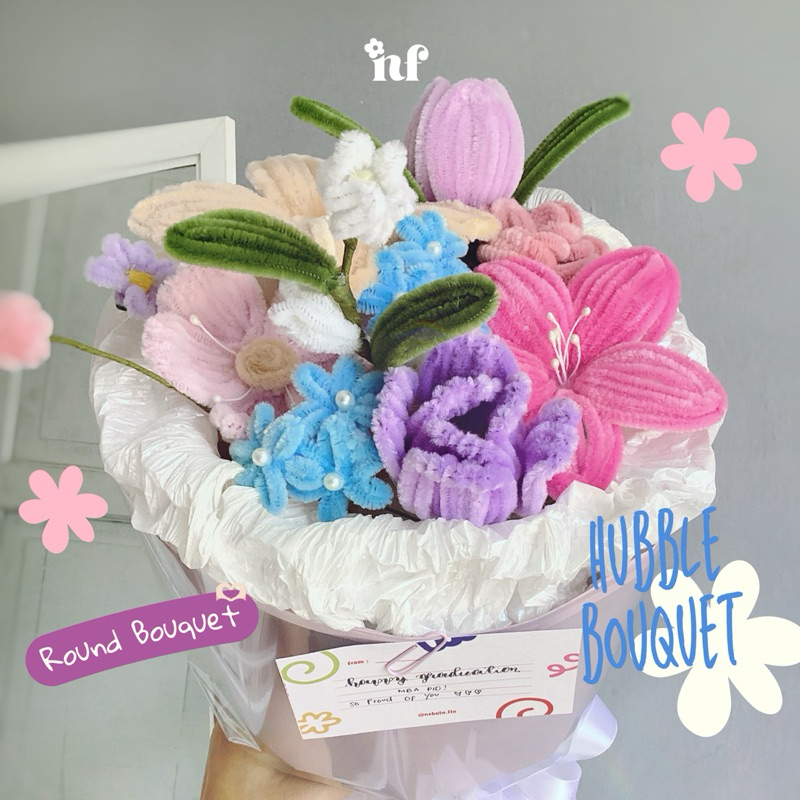 Jual Hubble Bouquet | Buket Bunga Kawat Bulu | Pipe Cleaner Flower ...