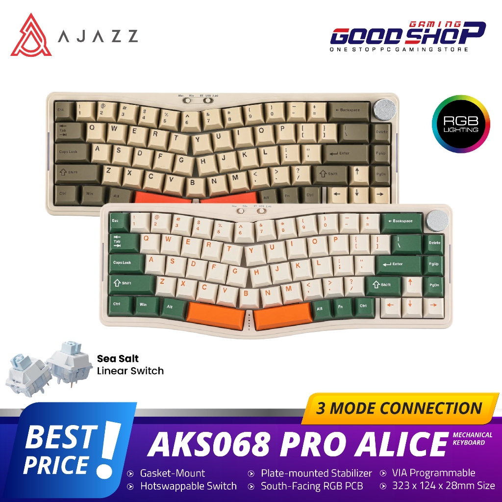 Jual MECHANICAL KEYBOARD - AJAZZ AKS068 Pro ALICE - SOUTH - GASKET ...