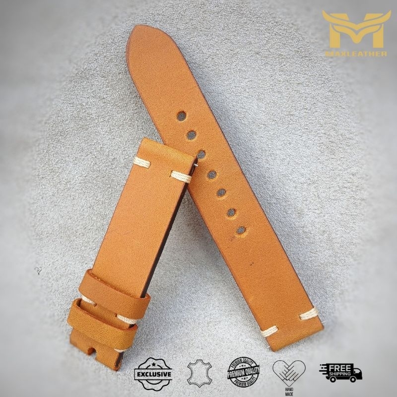 Jual Tali jam kulit asli, tali jam tangan kulit coklat, tali jam ...
