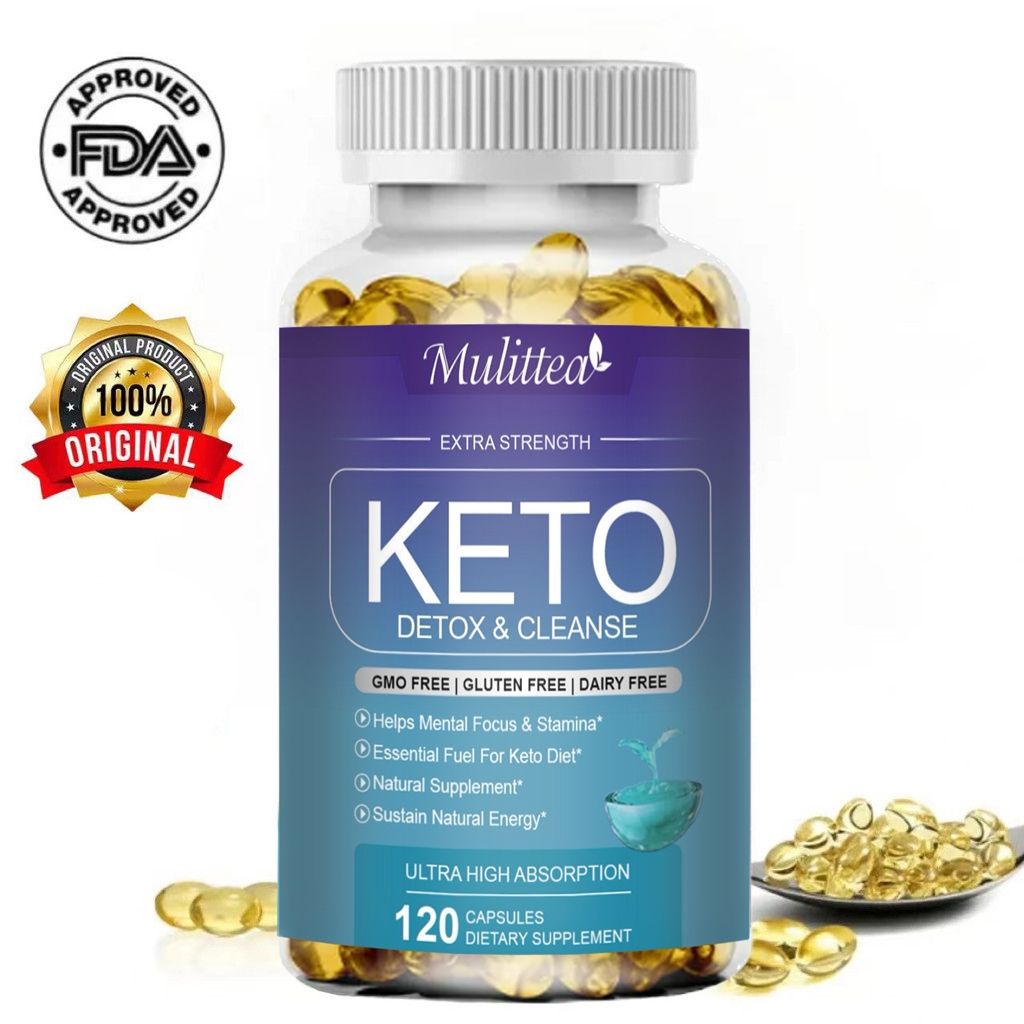 Jual Mulittea Keto With MCT Oil Detox&Slim Capsules BHB Salt Supplement for Ketogenic Diet ...