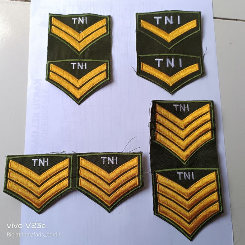 Jual PANGKAT TNI AD PDH SERDA SERTU SERKA SERMA BORDIR TNI AD PANGKAT ...