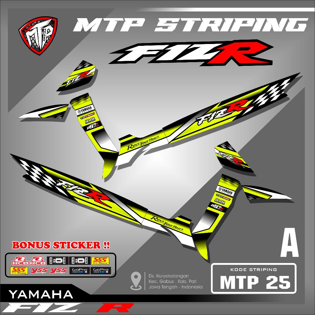 Jual MTP STRIPING - STIKER SEMI FULL YAMAHA FIZ-R DESAIN RACING GRAFIS ...