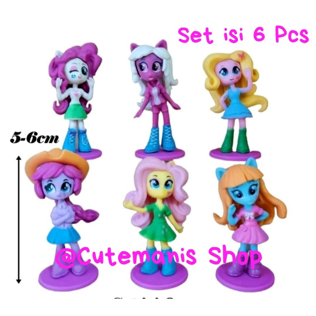 Jual Mainan Figure Anak My Little Pony Equestria Set isi 6 | Shopee ...