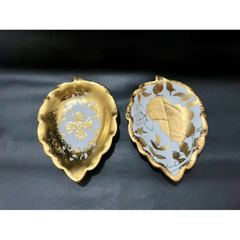 Jual Piring Lepek Snack NAKAMI Keramik Emas Bentuk Daun | Shopee Indonesia