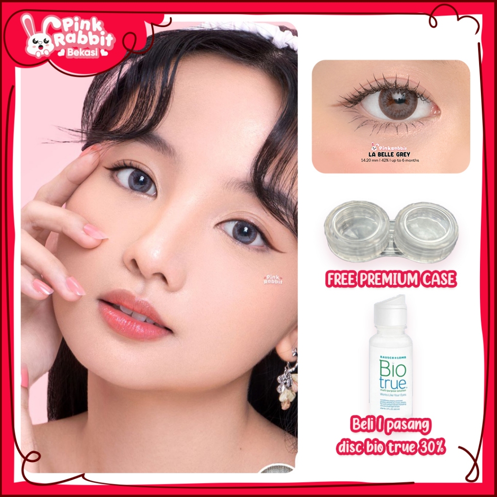Jual Pink Rabbit Softlens Minus La Belle Grey Super Comfy Normal dan -0 ...