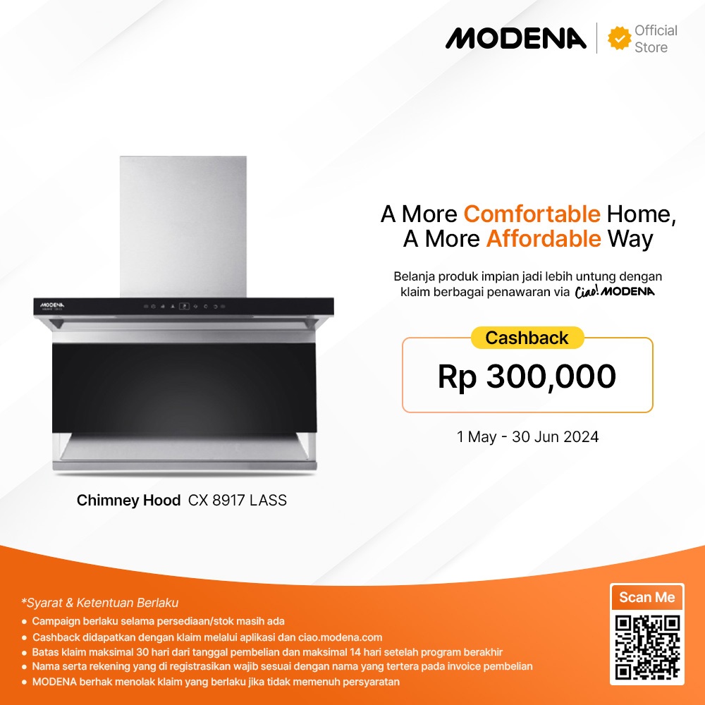 Jual MODENA Chimney Hood - CX 8917 LASS | Shopee Indonesia