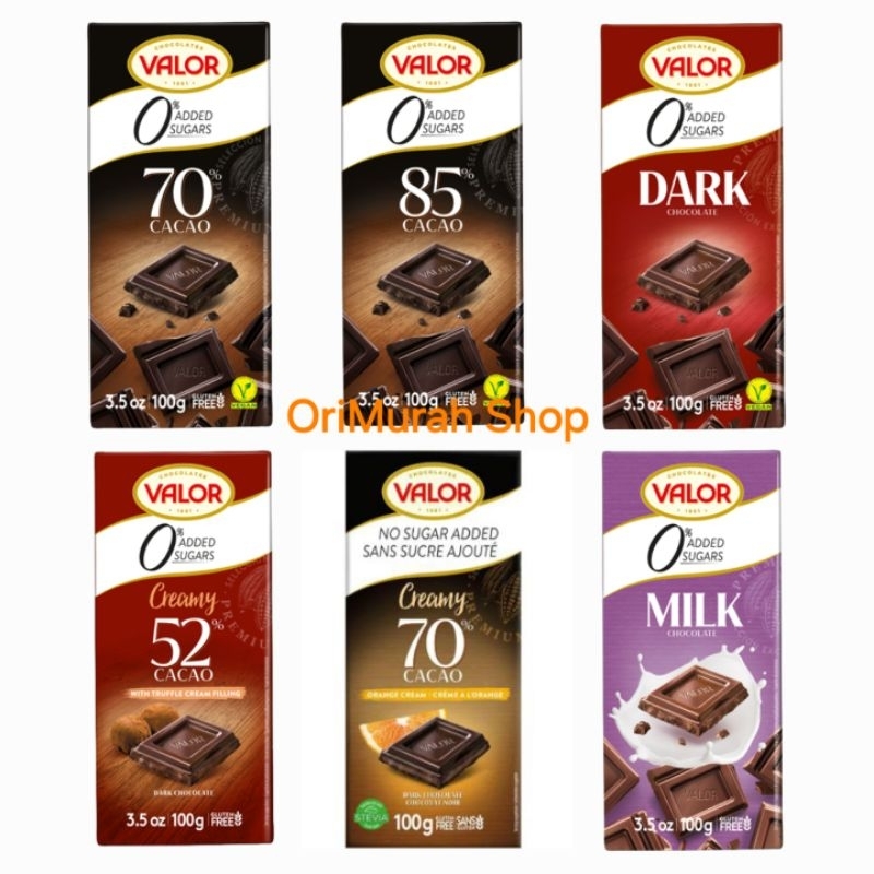 Jual Coklat Valor 85% 70% Dark Chocolate Orange Truffle Creamy Milk ...