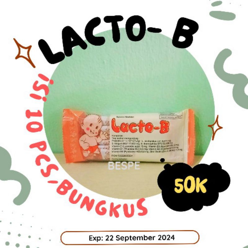 Jual LACTO-B (Suplemen probiotik Anak) per bungkus isi 10 sachet ...