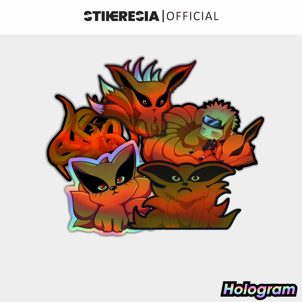 Jual Stiker Naruto Kurama Hologram - Sticker Anime Untuk Helm HP Laptop ...