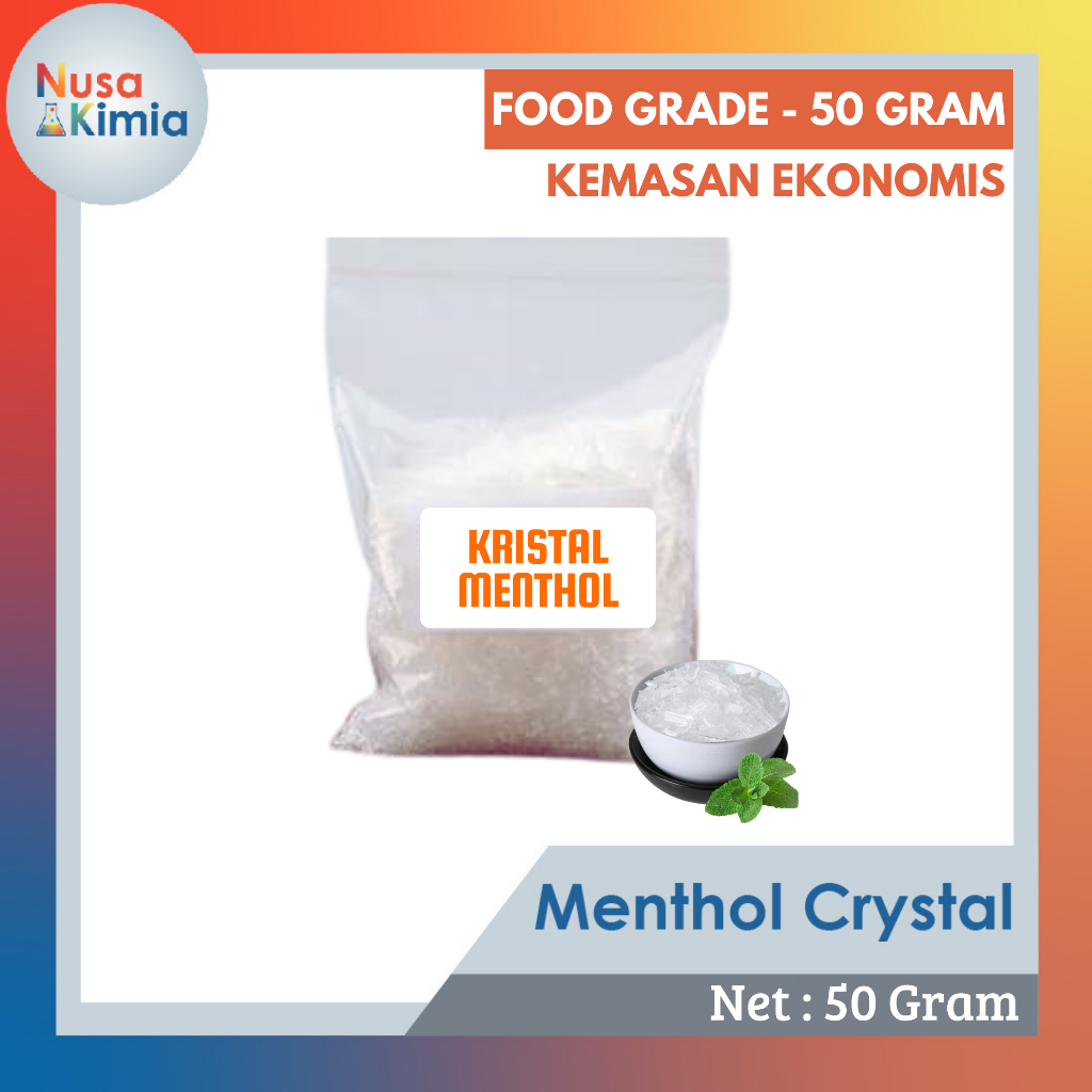 Jual Menthol Crystal 50 Gram (Ukuran Ekonomis) - Kristal Mentol Food ...