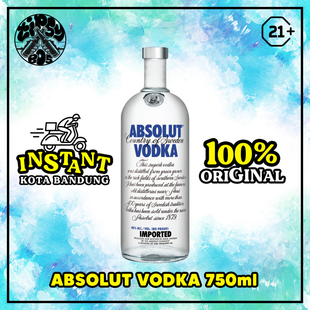 Jual Absolut Vodka Blue Original 750ml - Tipsybos | Shopee Indonesia