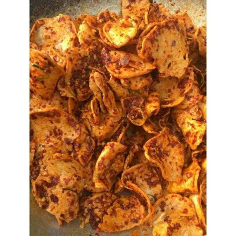 Jual Basreng koin keripik basreng bulat pedas daun jeruk isi 500Gram ...