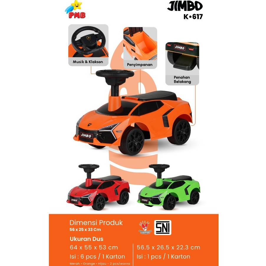 Jual MAINAN ANAK MOBIL TOLOCAR JIMBO K617 PMB TOYS MAINAN MOBIL MOBILAN ...