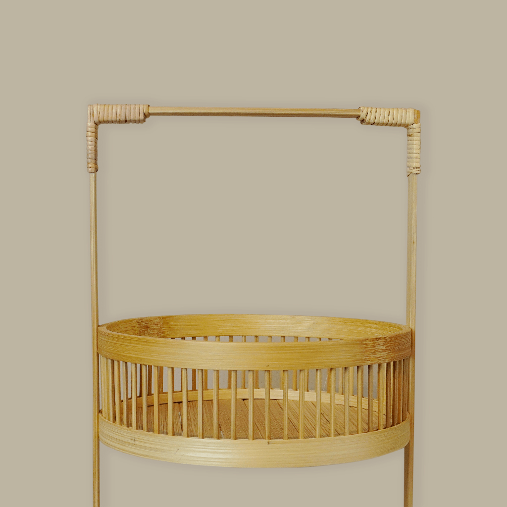 Jual Jalin Alam Bamboo Tier Basket / Rak Tingkat Bambu / Rak Hias / Rak ...