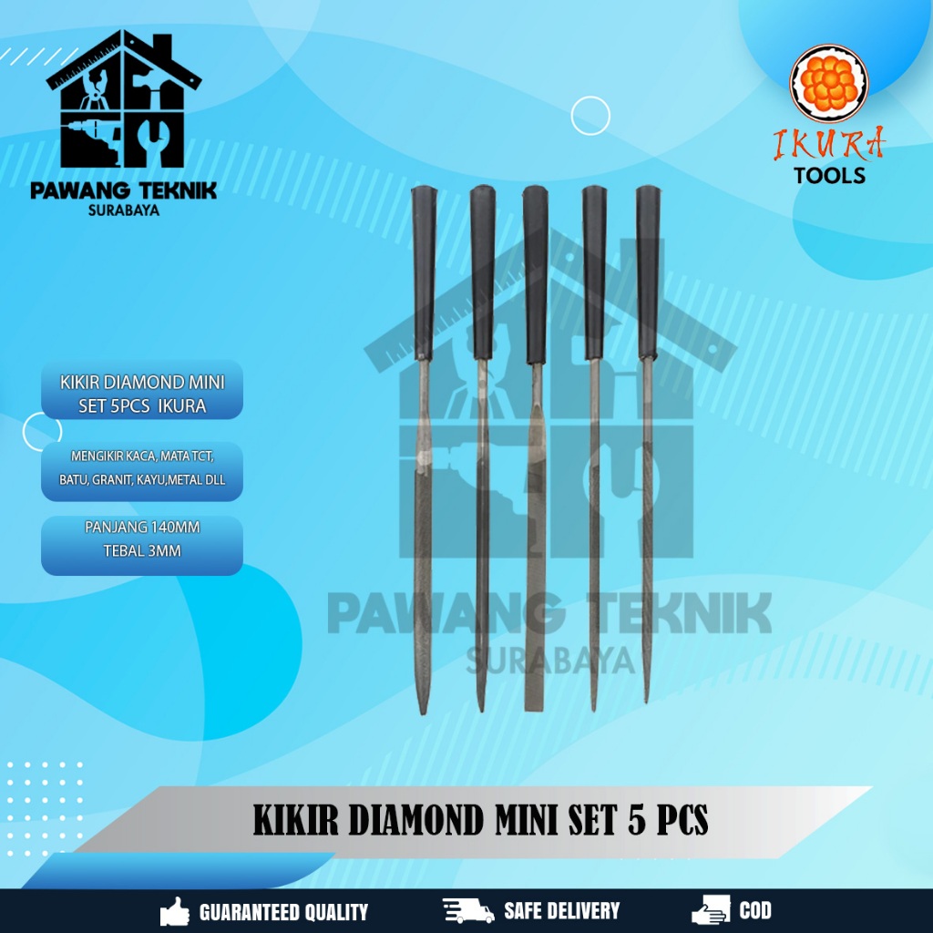 Jual Kikir Mini Set 5 Pcs Kikir Intan Alat Kikir Set 5pcs Ukuran 140mm ...