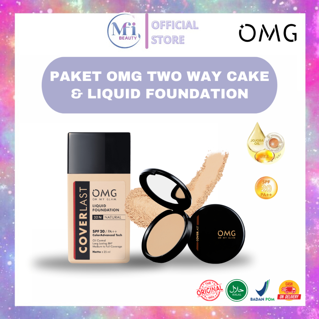 Jual MFI - PAKET OMG TWO WAY CAKE & OMG LIQUID FOUNDATION (BEDAK + FOUNDATION) | Shopee Indonesia
