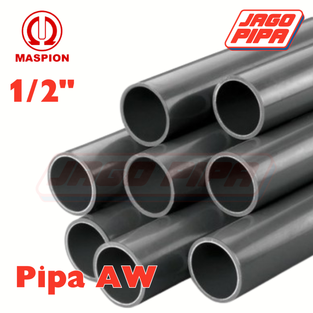 Jual Maspion Pipa Abu AW 1/2 Inch PVC Air Bersih Paralon 4 Meter 1/2 ...