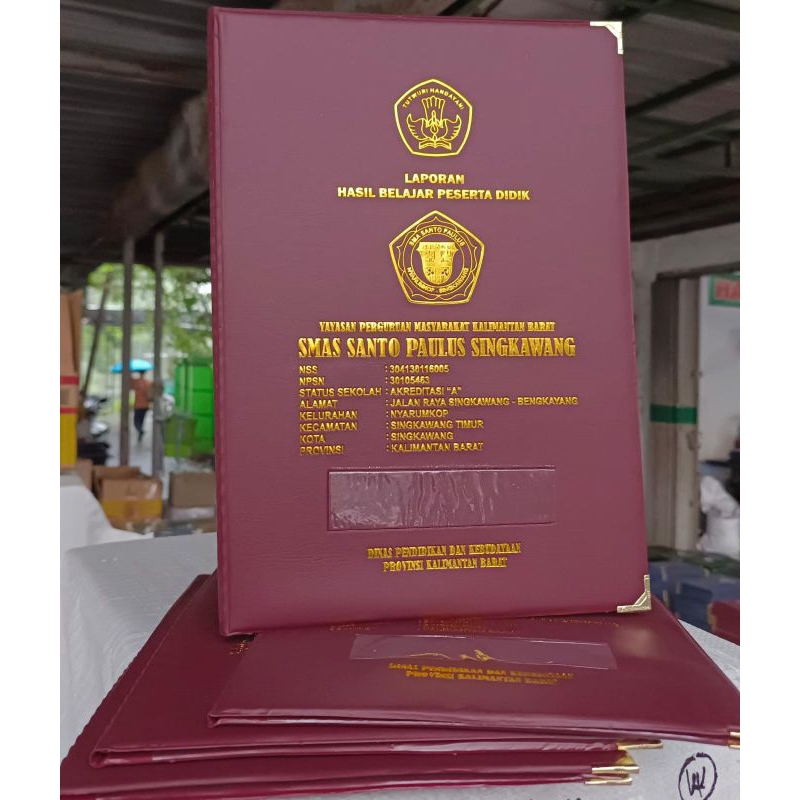 Jual sampul map rapot/ijazah, cover sablon dan emboss | Shopee Indonesia