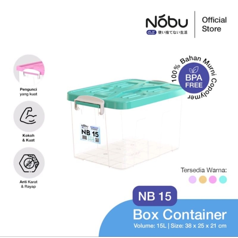 Jual Box Container 15 ltr Bening NOBU Container Box Kotak Penyimpanan ...