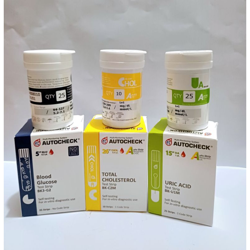 Jual Strip AutoCheck (Glucose/Cholesterol/Uric Acid) | Shopee Indonesia