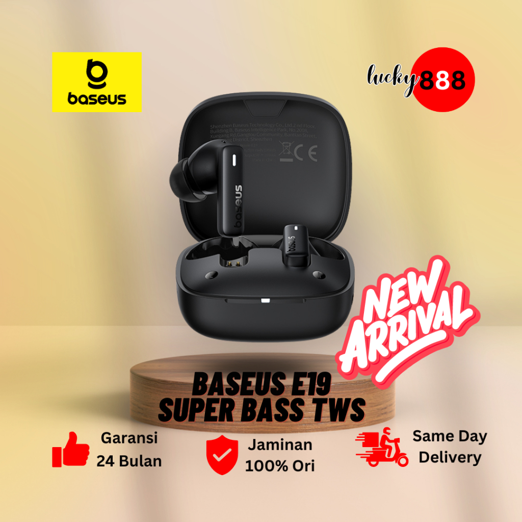 Jual Baseus ENC E19 TWS Super Bass IPX5 ENC True Wireless Earbuds 12mm ...