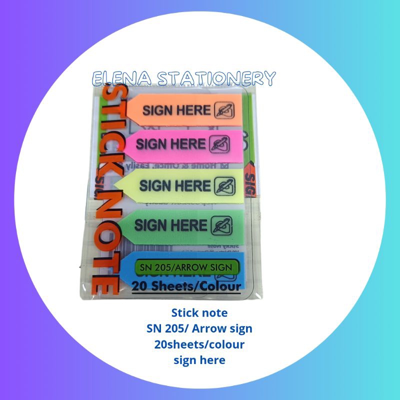 Jual stick note sign here v tec sn 205/arrow sign | Shopee Indonesia