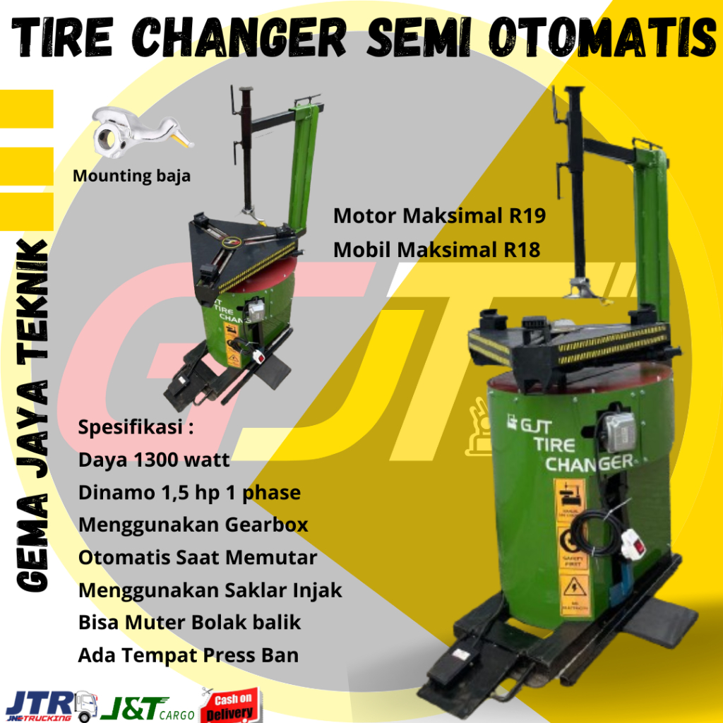 Jual Alat Buka Pasang Ban motor mobil Semi Otomatis TyreChanger Semi ...
