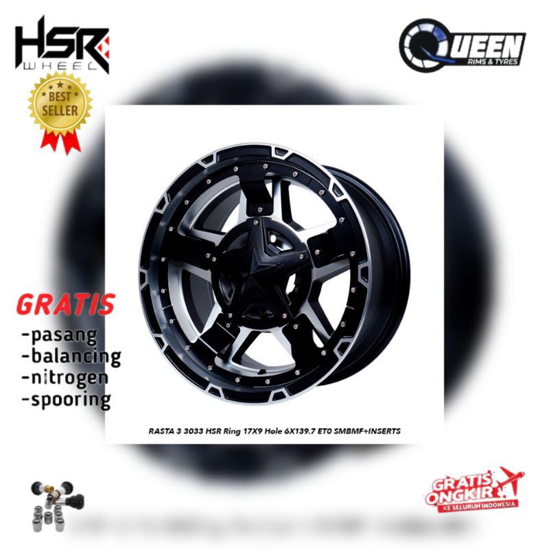 Jual VELG RACING SEMI OFFROAD R17 PCD 6x139,7 HSR RASTA 3 untuk mobil Pajero, Fortuner, hilux ...