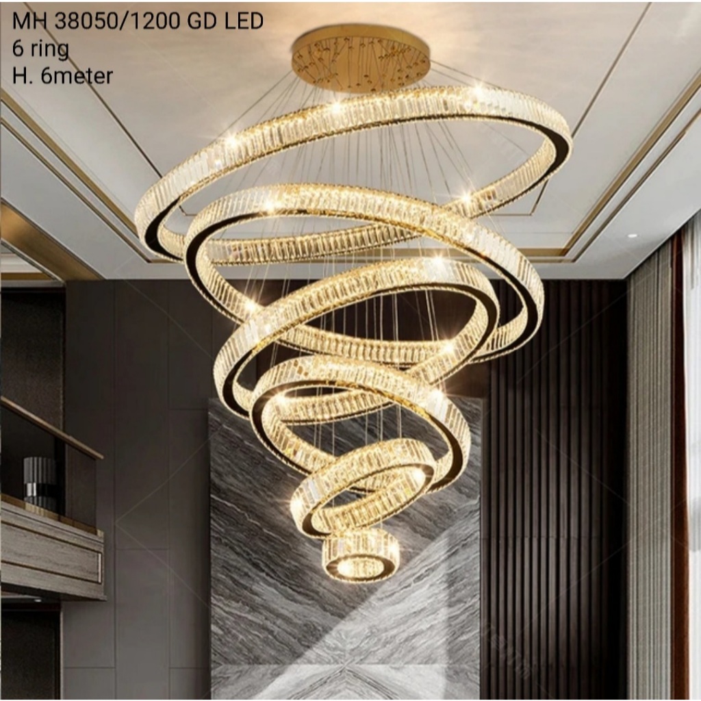 Jual Apollo Lighting Lampu Hias Gantung Full Kristal Gold Arm Showcase ...