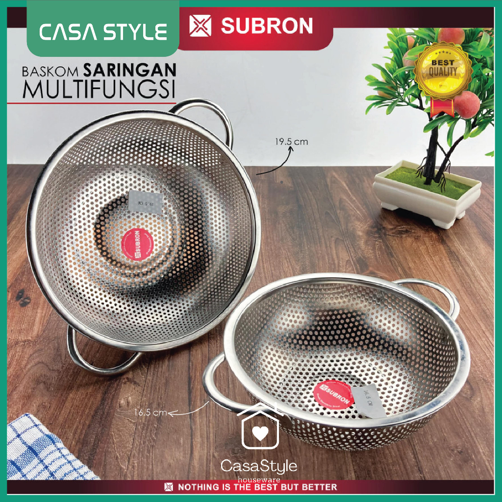 Jual ⌊CASA⌉ Saringan / Baskom Lubang / Wadah Sayur Stainless ...