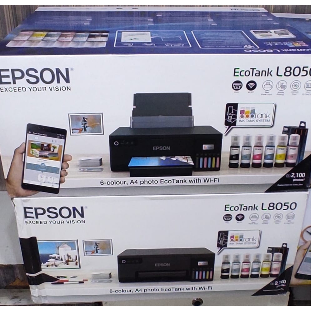 Jual PRINTER Epson EcoTank L8050 Ink Tank A4 photo printing, PVC ID card, CD/DVD Wireless ...