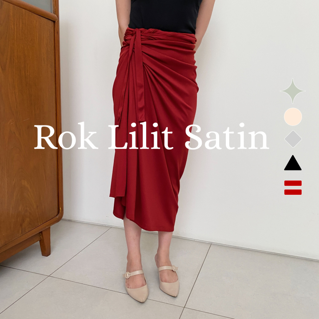 Jual Loewes WRAP SKIRT / ROK LILIT / KAIN LILIT IKAT INSTAN POLOS SATIN ...