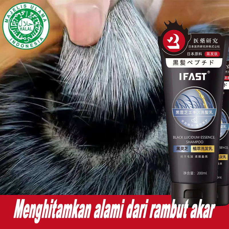 Jual Shampoo uban Shampoo penghitam rambut uban halal 200g Menghitamkan ...