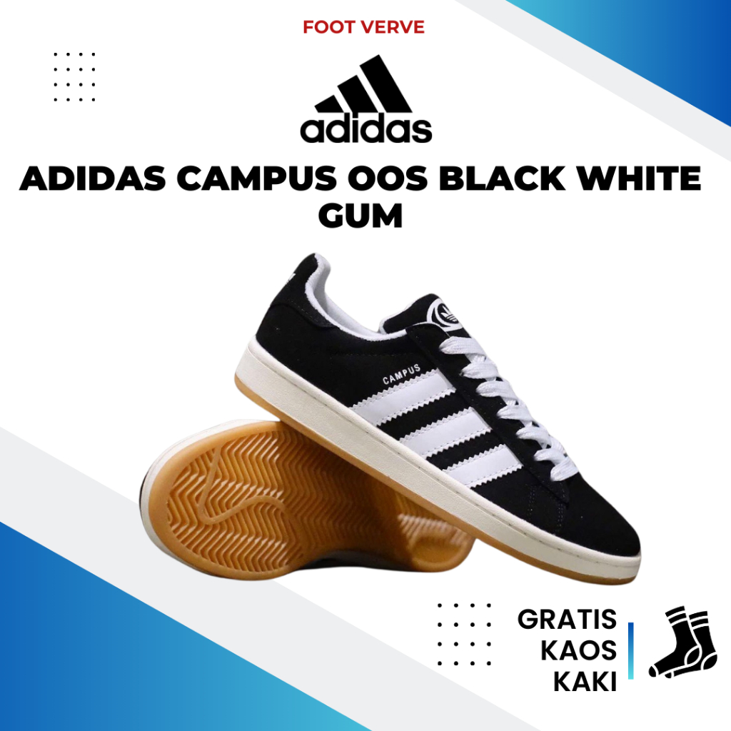 Jual Sepatu Adidas Campus 00S Men's Sneakers - Black White Gum | Shopee ...