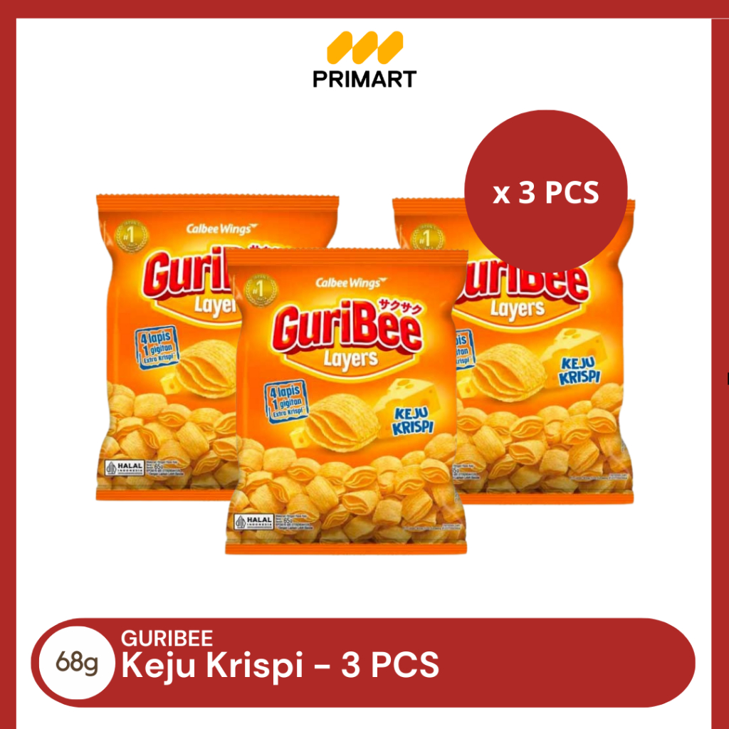 Jual Guribee Snack Keju Krispi 68 gr - 3 Pcs | Shopee Indonesia
