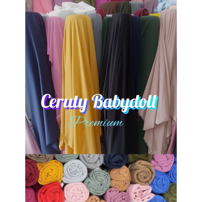Jual Kain Ceruty Babydoll Premium//Ceruty Babydoll Polos Grade A(harga ...