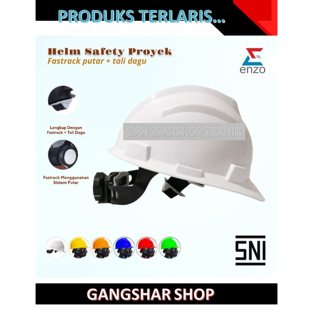Jual Helm Proyek / Helm Safety ENZO Fastrack Model Putar ENZO | Shopee ...