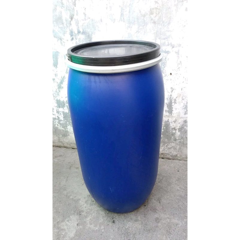 Jual Tong Biru/Drum plastik/Blong full set klem + Seal ukuran 150L ...