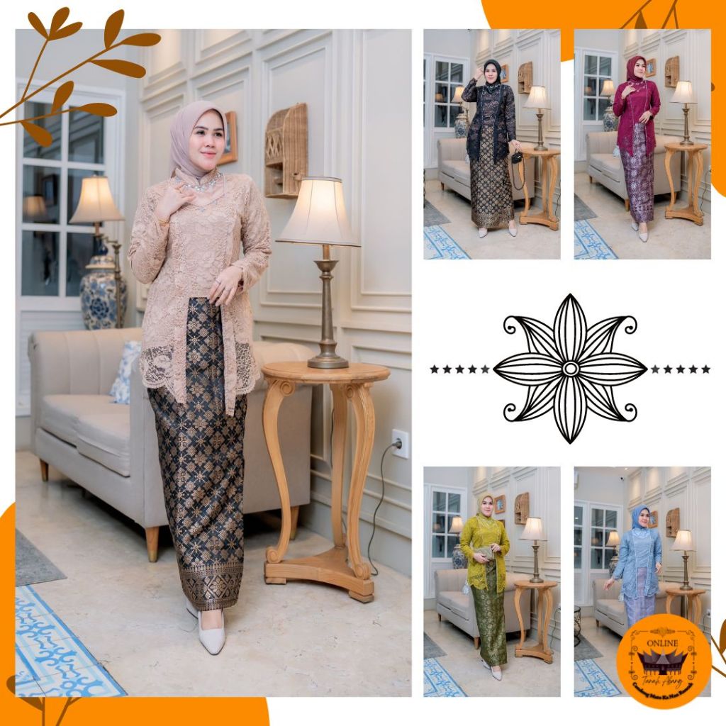 Jual Kebaya Kutu Baru Payet Brukat Non Gliter Mix Saten Velvet Dalaman ...